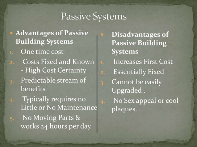 Building science and tech (passive system) | PPTX