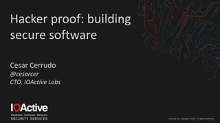 Hacker Proof: Building Secure Software | PPT