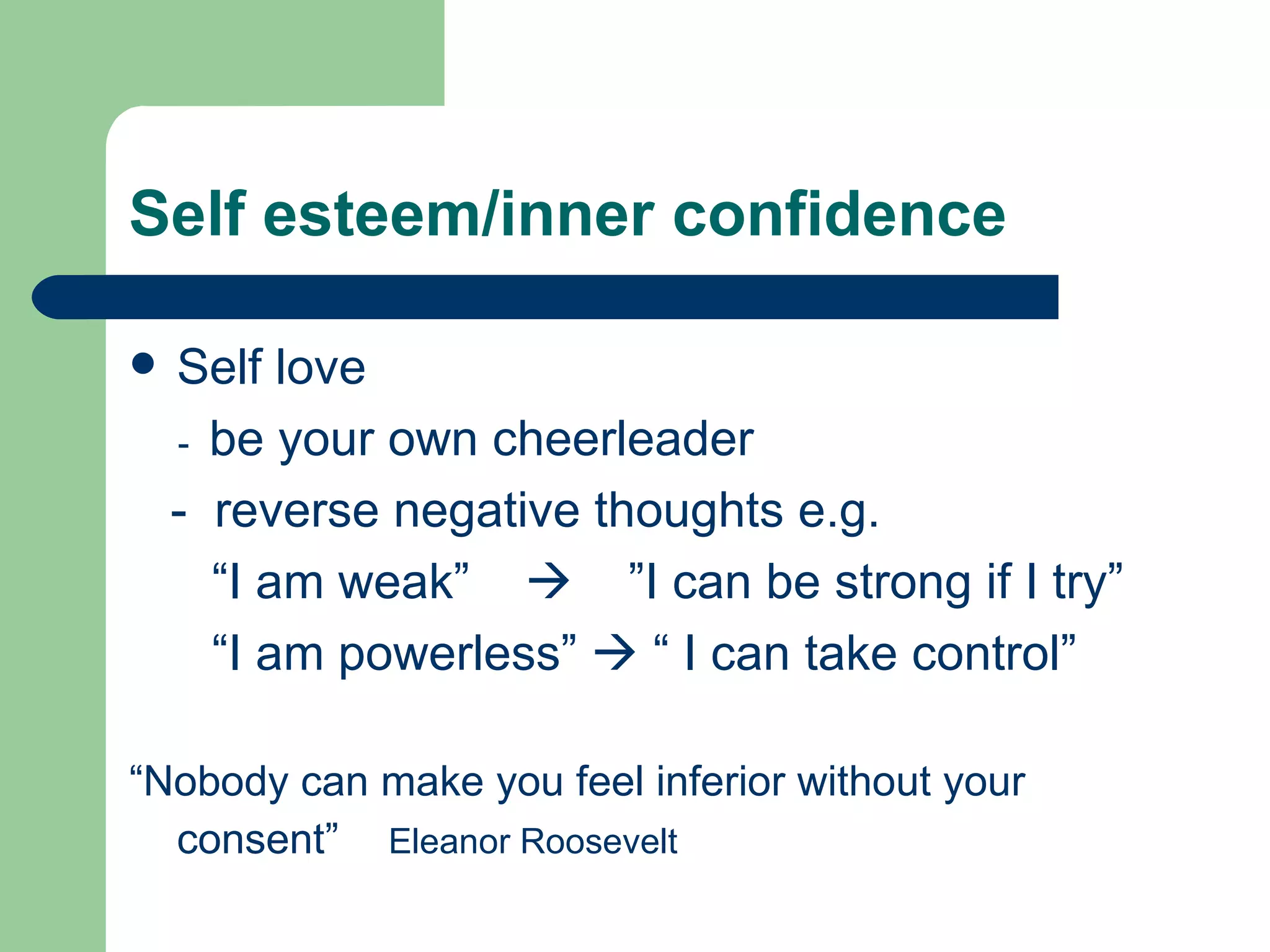 Building Self-esteem and Confidence | PPT