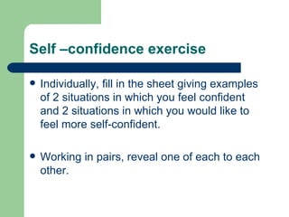 Building Self-esteem and Confidence | PPT