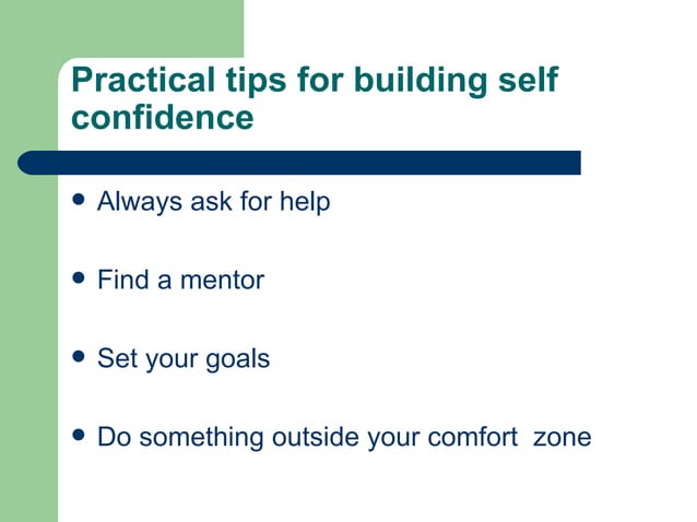 Building Self-esteem and Confidence | PPT