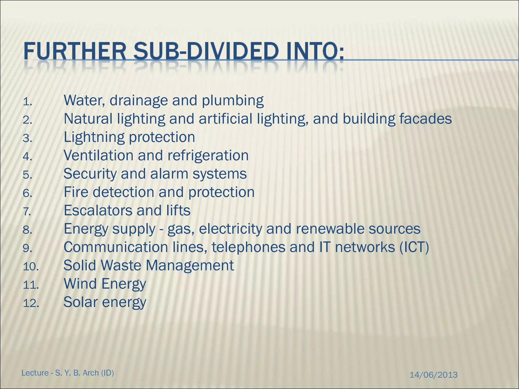Building services water supply | PPT
