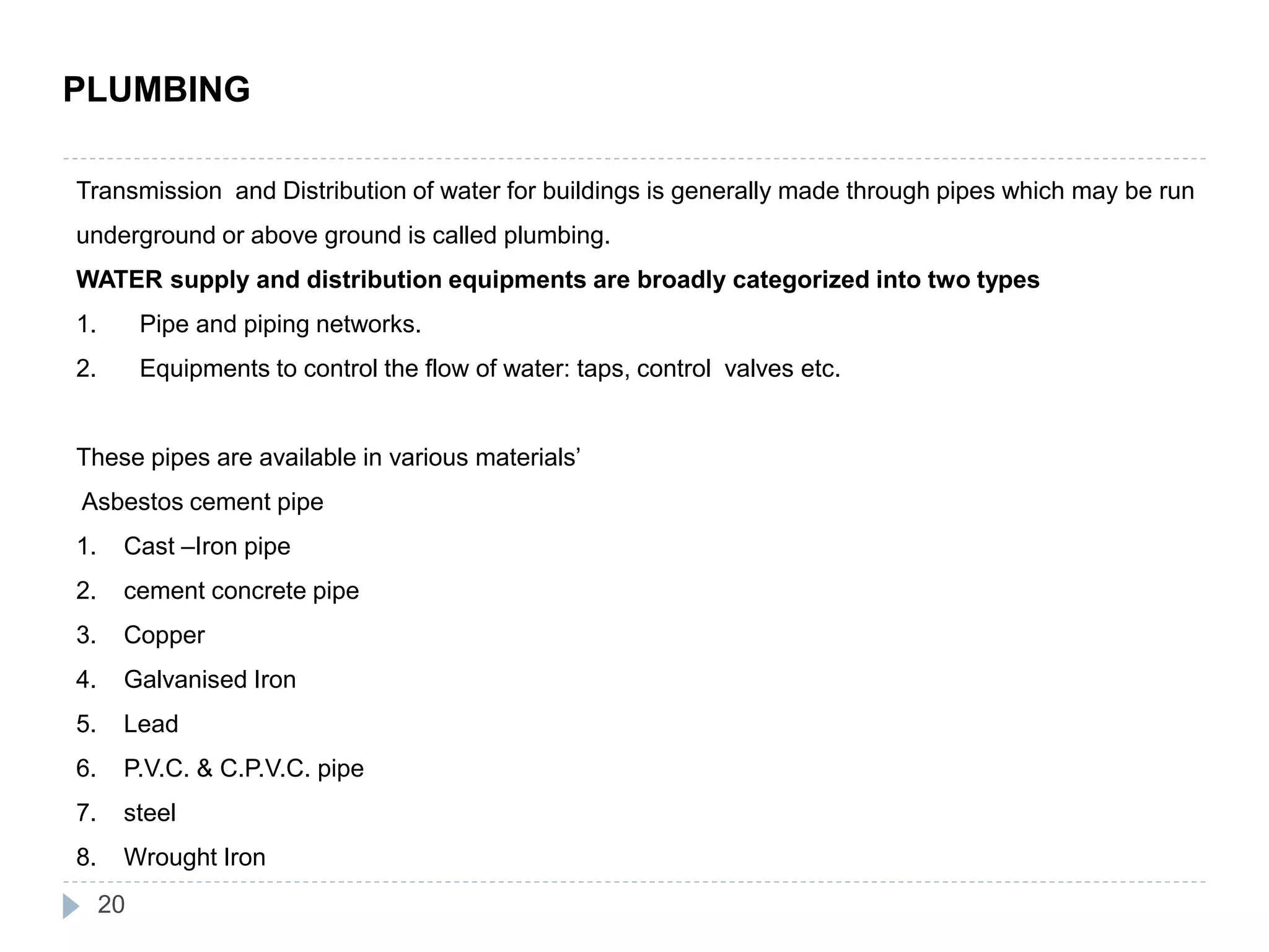 BUILDING SERVICES- water supply, plumbing.ppt