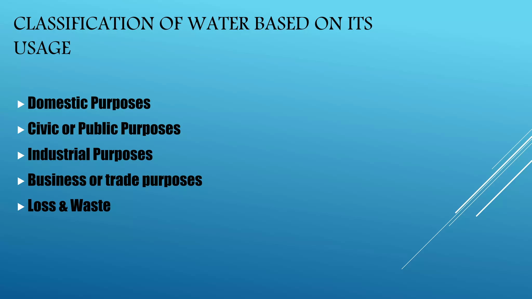 Classification of Water | PPTX