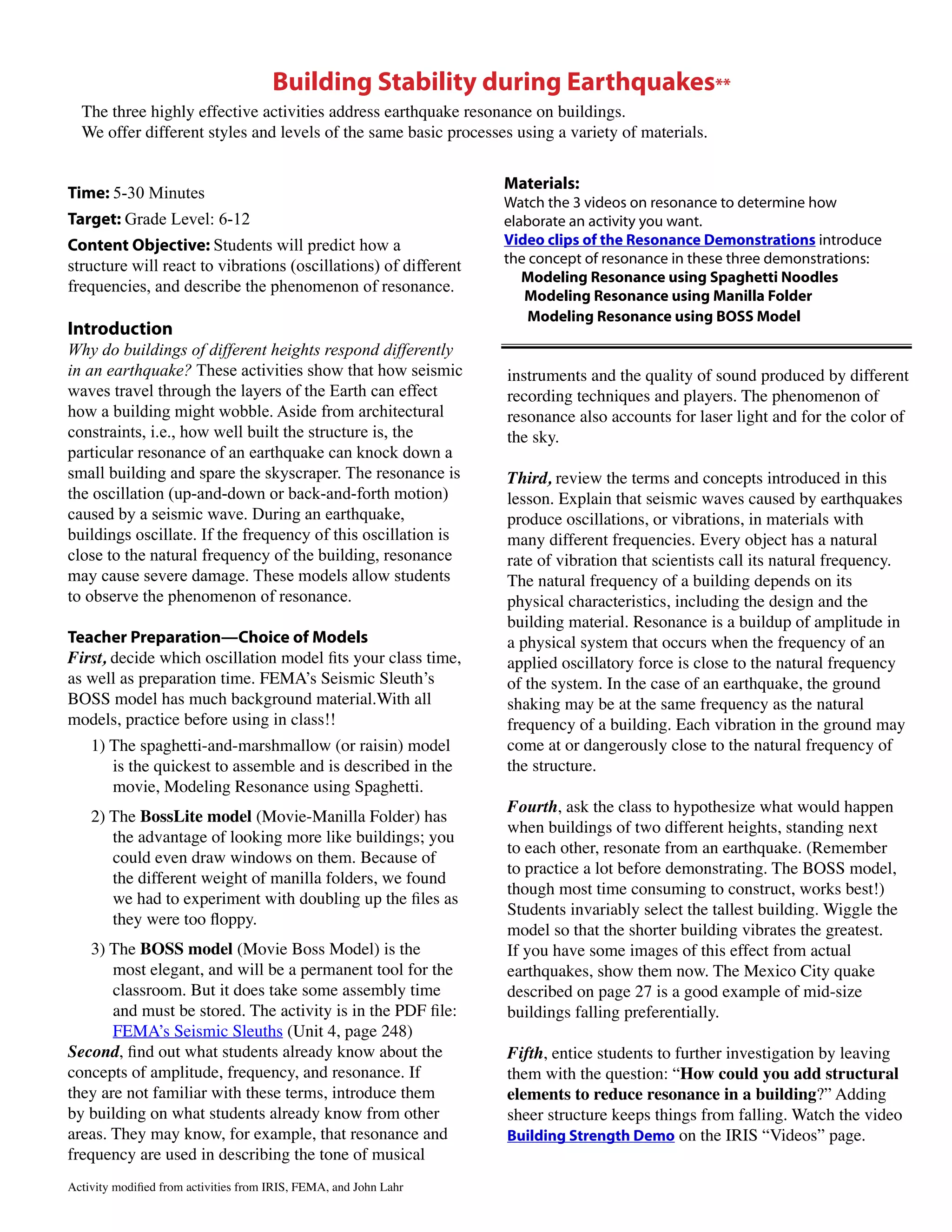 Buildings and Earthquakes | PDF