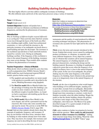 Buildings and Earthquakes | PDF