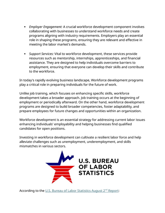 WORKFORCE DEVELOPMENT BUILDING SKILLS FOR TOMORROW | PDF