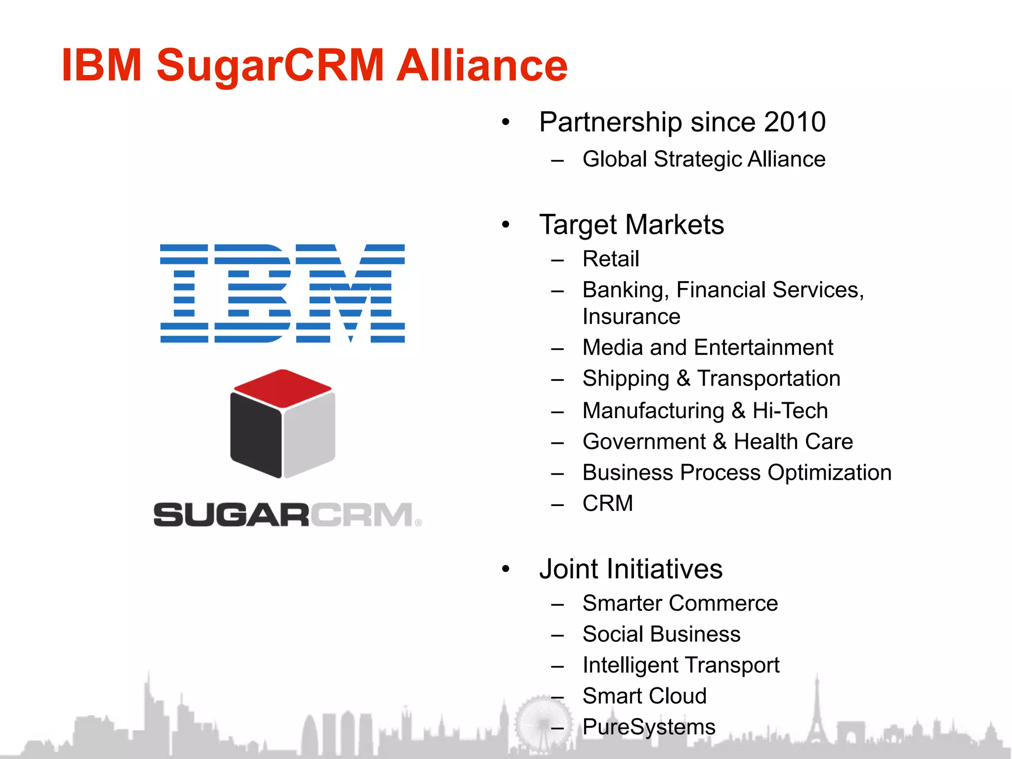 SugarCRM / IBM Portfolio Building smarter crm for smarter commerce