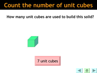 Building solids using unit cubes | PPT