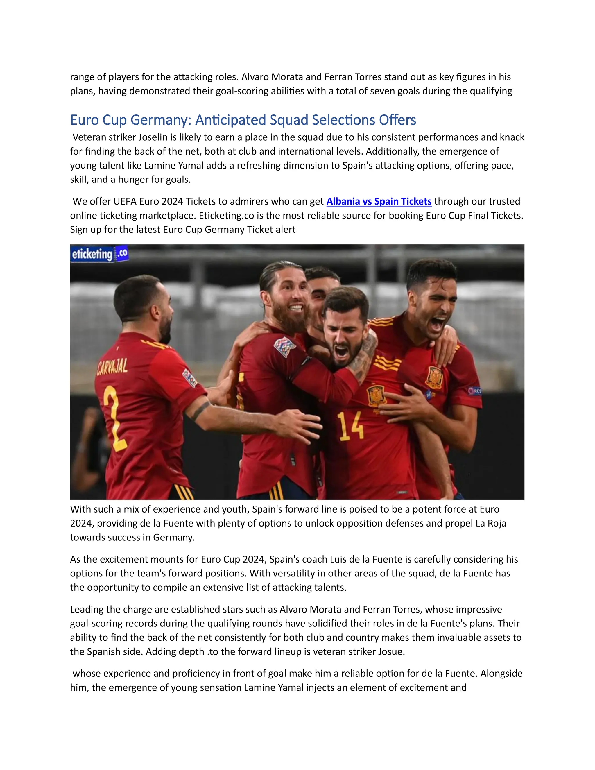 Building Spain's Forward Arsenal, The Exciting Lineup.pdf | Currencies ...