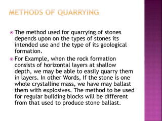 Building stones quarrying | PPTX