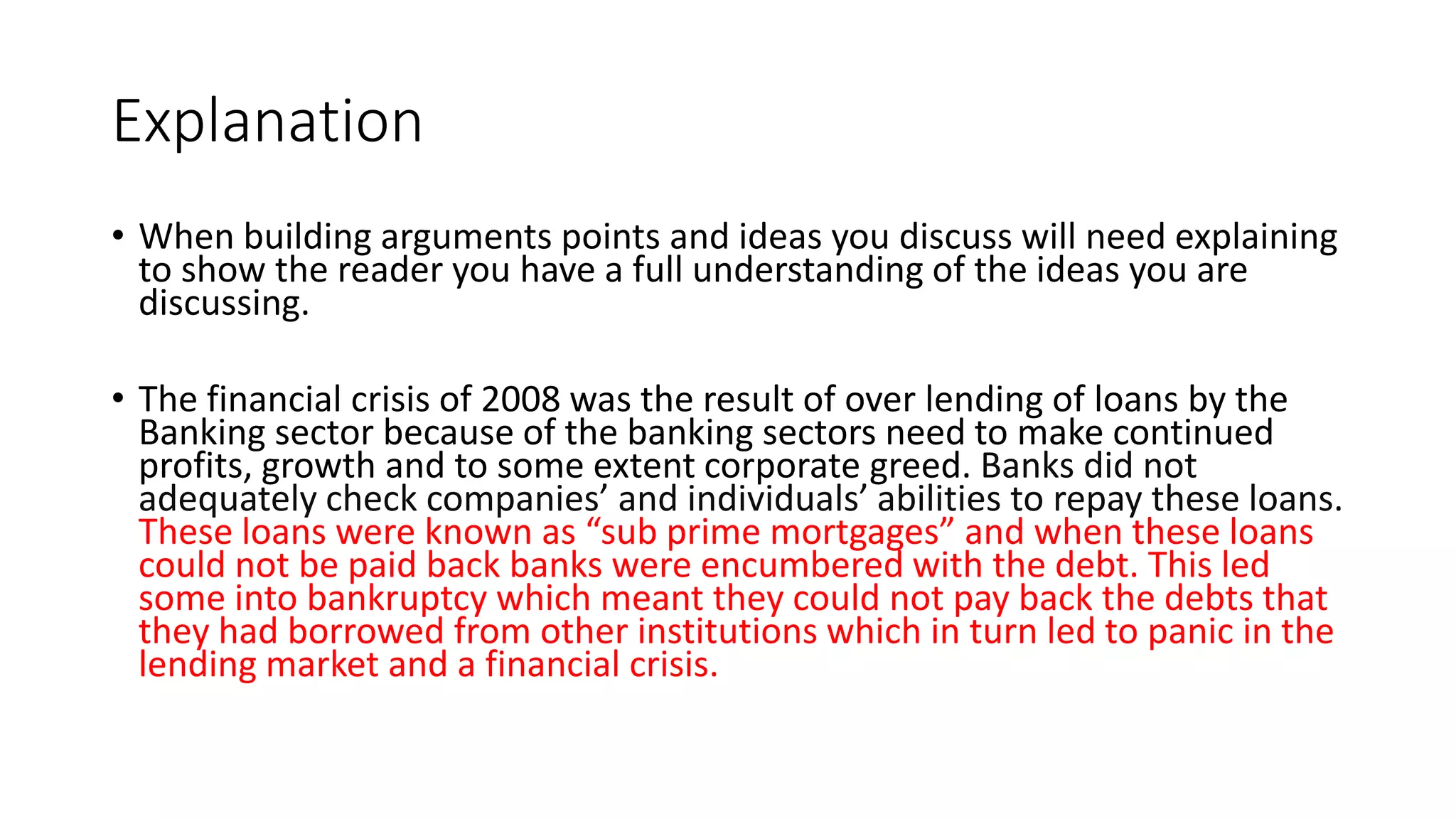 Building strong argument | PPT