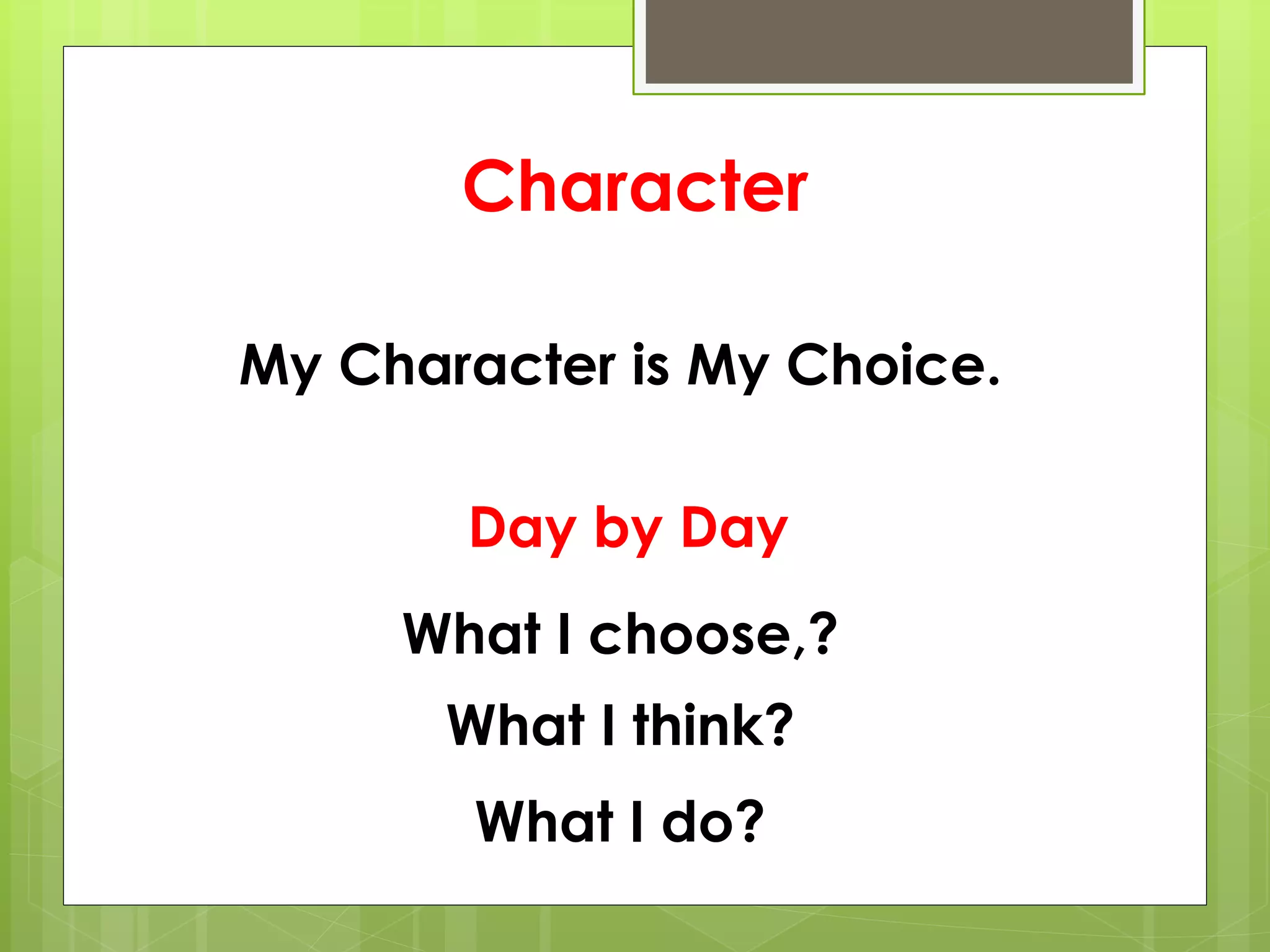 Building Strong Character | PPT