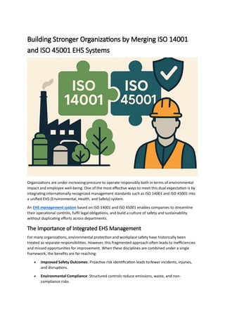 Building Stronger Organizations by Merging ISO 14001 and ISO 45001 EHS ...