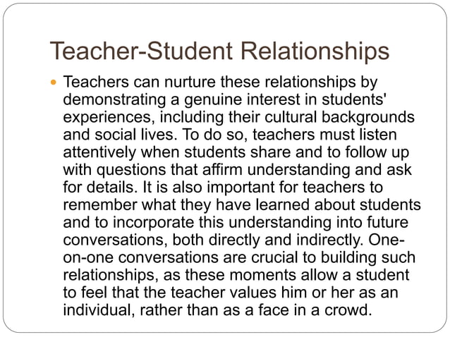 Building Strong Teacher-Student Relationships | PPT
