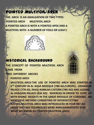 ARCHES AND ITS TYPES | PPTX