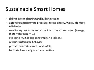 Building Sustainable Smart Homes | PPT