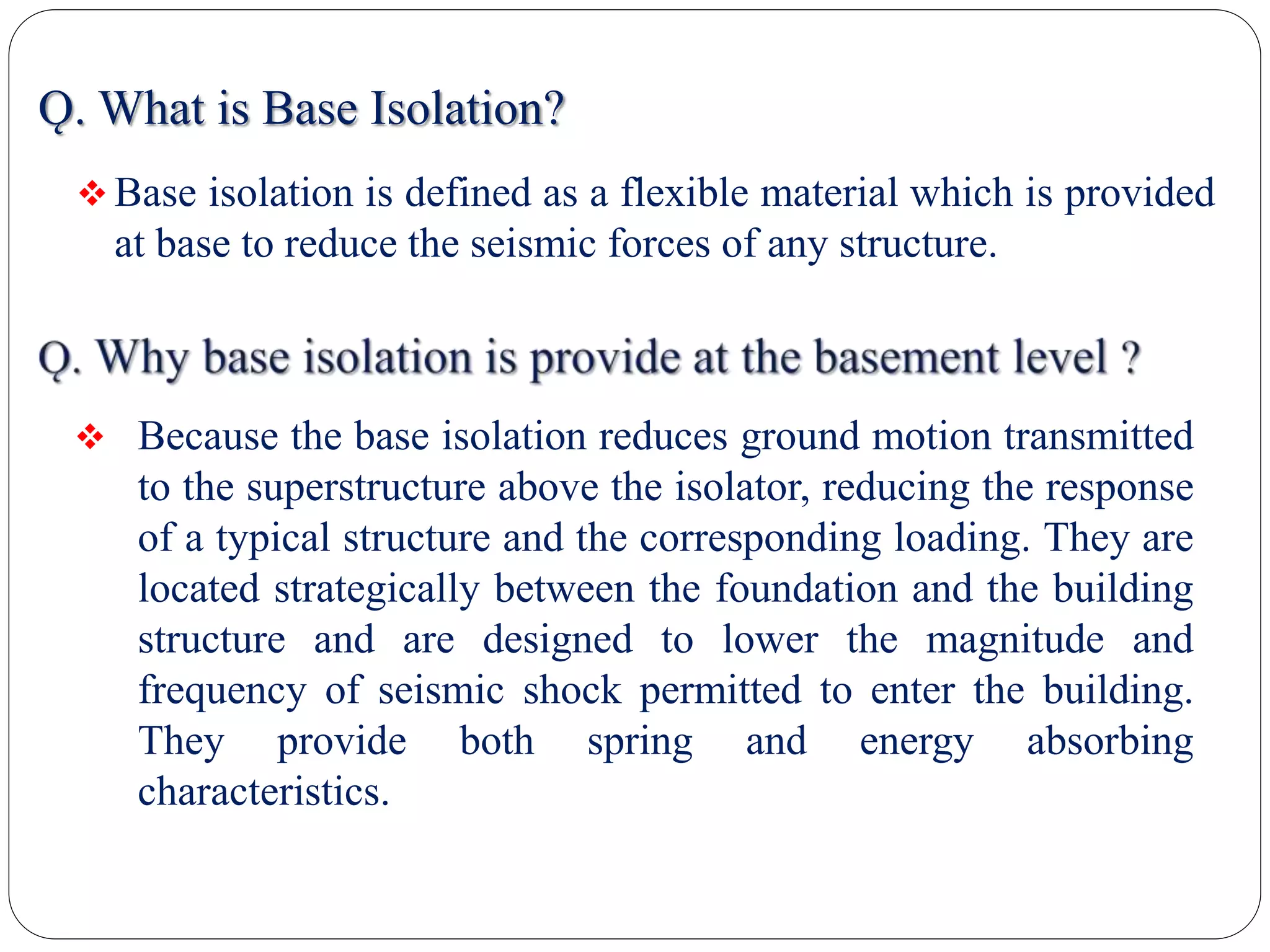 Buildings with base isolation techniques pic | PPTX