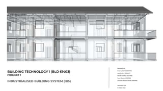 Building technology 1 "Industrialized Building System" IBS | PPTX