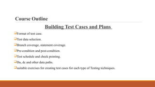 Building Test Cases and Plans.pptx in computer science | PPTX
