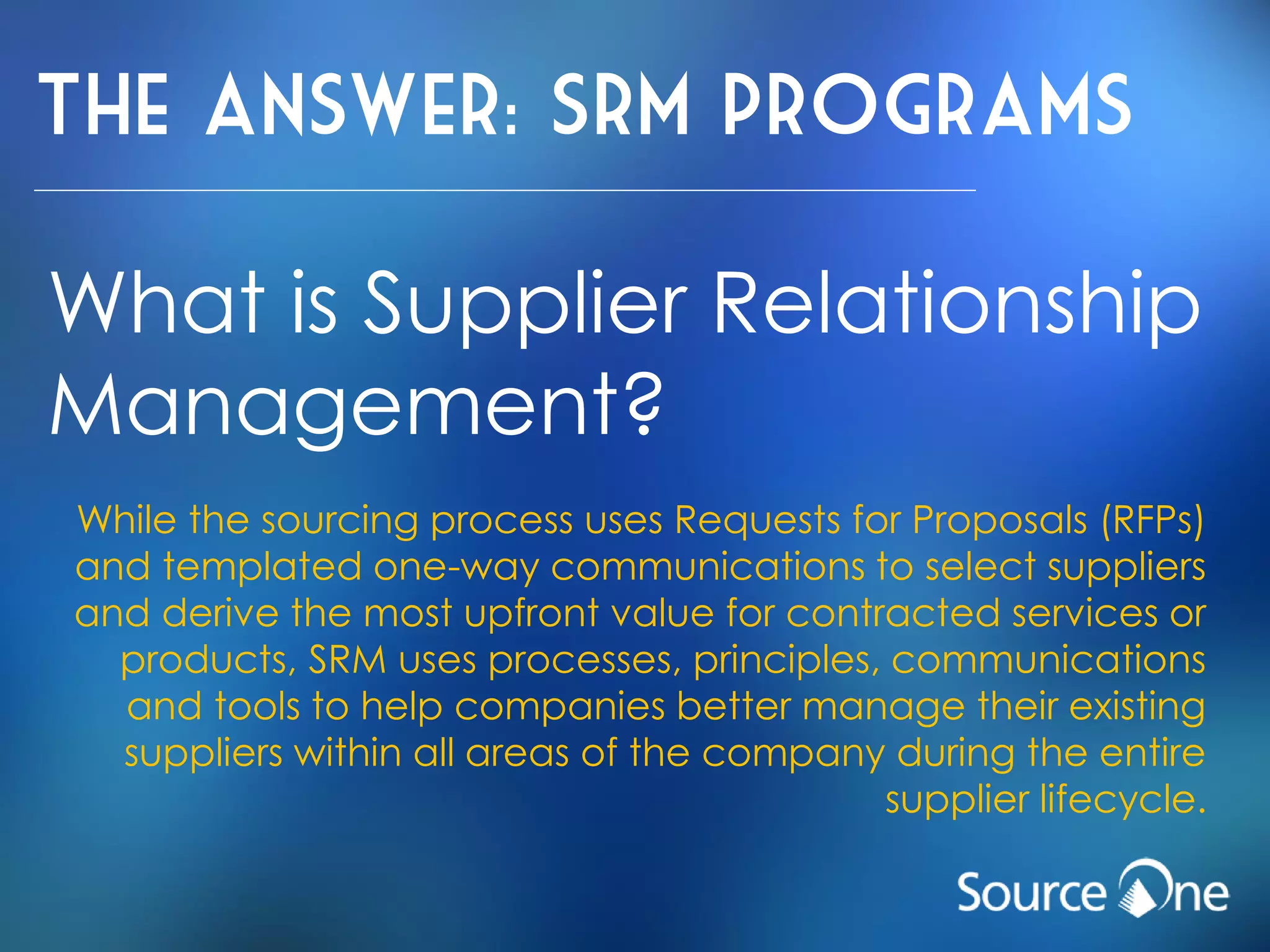 Building The Case For Supplier Relationship Management | PDF