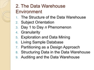 Lecture 02 - The Data Warehouse Environment | PPT
