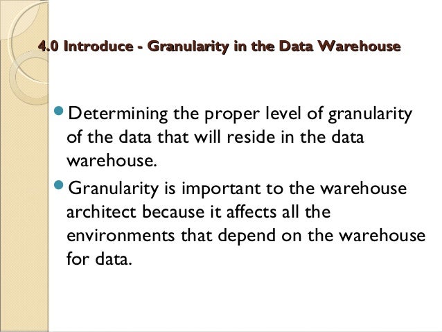 Lecture 04 Granularity In The Data Warehouse