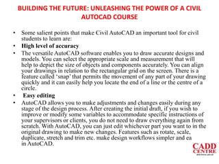 Building the Future: Unleashing the Power of a Civil AutoCAD Course | PPT