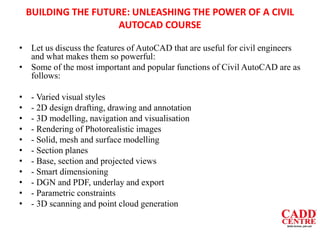 Building the Future: Unleashing the Power of a Civil AutoCAD Course | PDF | 3-D Graphics ...
