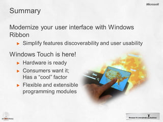 Building_The_Next-Generation_UI - Multitouch and Ribbon | PPT