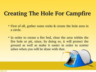 Building the perfect wilderness campfire in rv camping | PPT