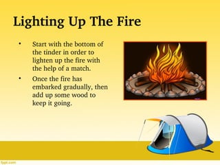 Building the perfect wilderness campfire in rv camping | PPT