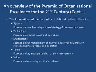 Building the Pyramid of Organizational Excellence for the 21st Century ...