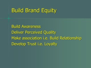 Building the self brand equity | PPT