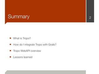 Building Tropo Apps with Grails | PPT