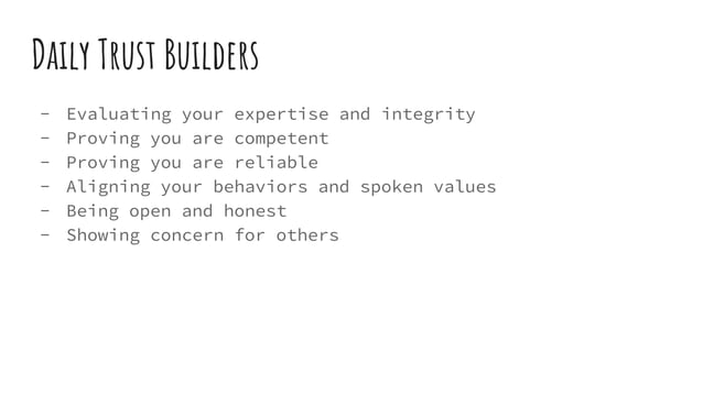 Building Trust | PPT