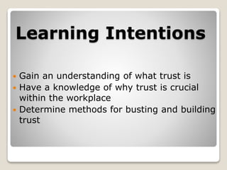 building trust at workplace environment pptx | PPTX