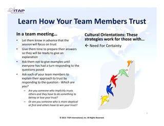 Building Trust on Multi-Cultural Teams | PDF