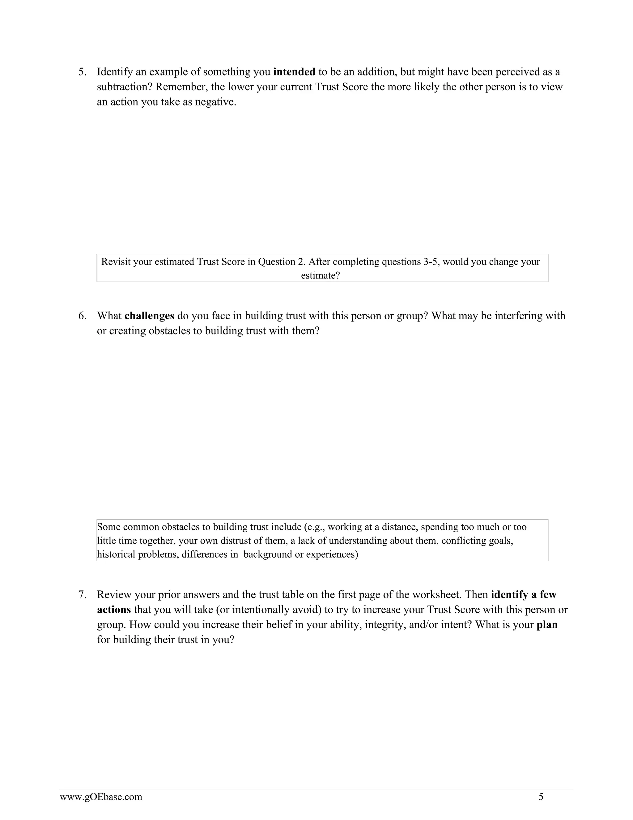 Building trust worksheet | RTF