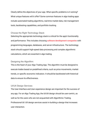 Building User-Friendly Algo Trading Apps_ Best Practices.pdf | Computer ...