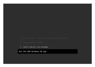 Building UWP apps with React-Native | PDF
