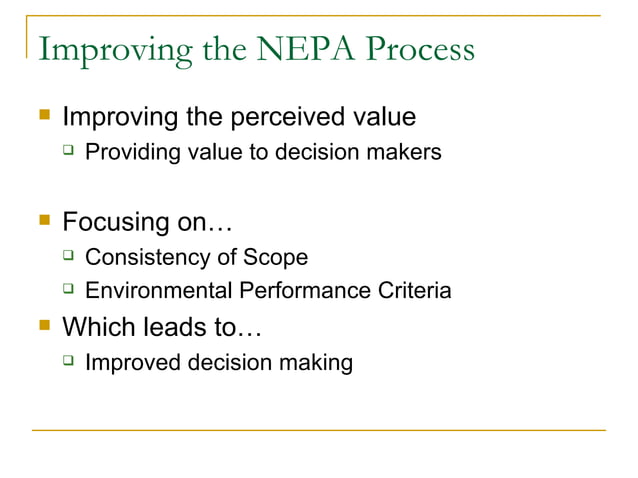 Building Value Into The Nepa Process (Aka Why Is This Important) | PPS