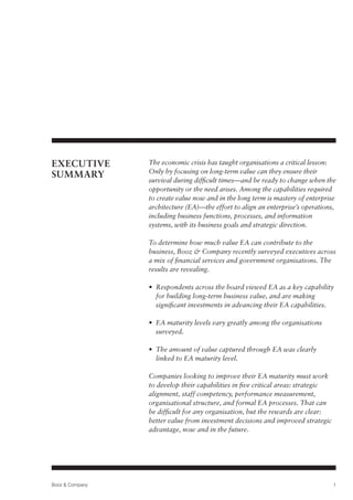 Building Value Through Enterprise Architecture | PDF