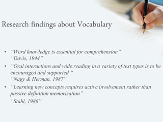 Building vocabulary | PPTX | Education