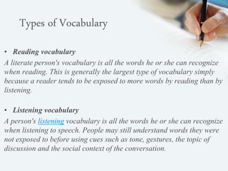 Building vocabulary | PPTX