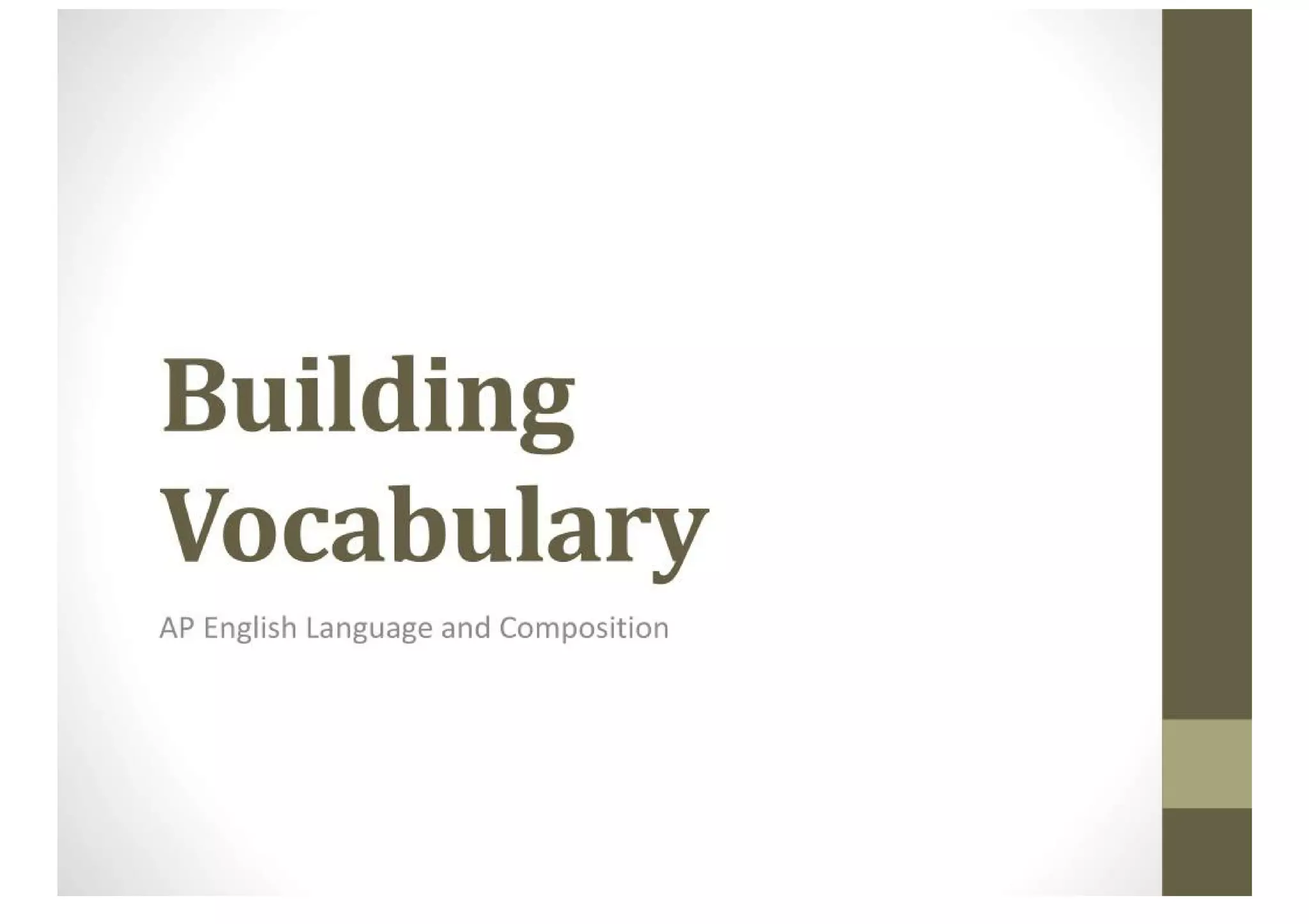 Building Vocabulary | PDF
