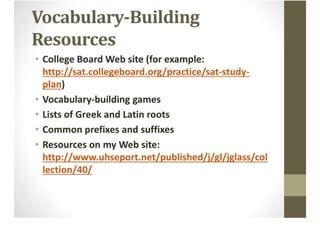 Building Vocabulary | PDF