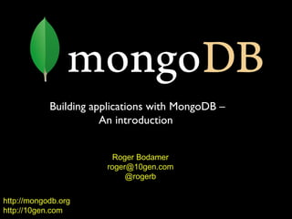 Building applications with MongoDB | PPT