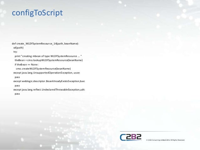 Building Weblogic Domains With Wlst