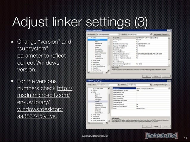 Building “old” Windows drivers (XP, Vista, 2003 and 2008) with Visual…